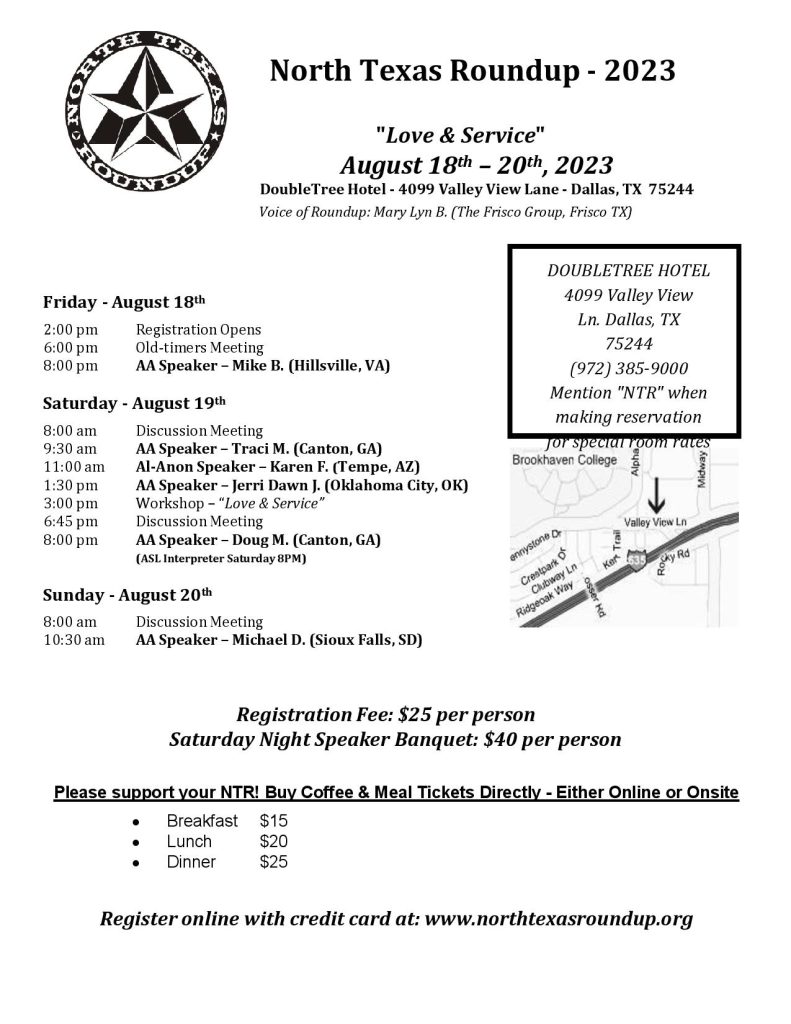 North Texas Roundup 2023 - Dallas AA Central Office