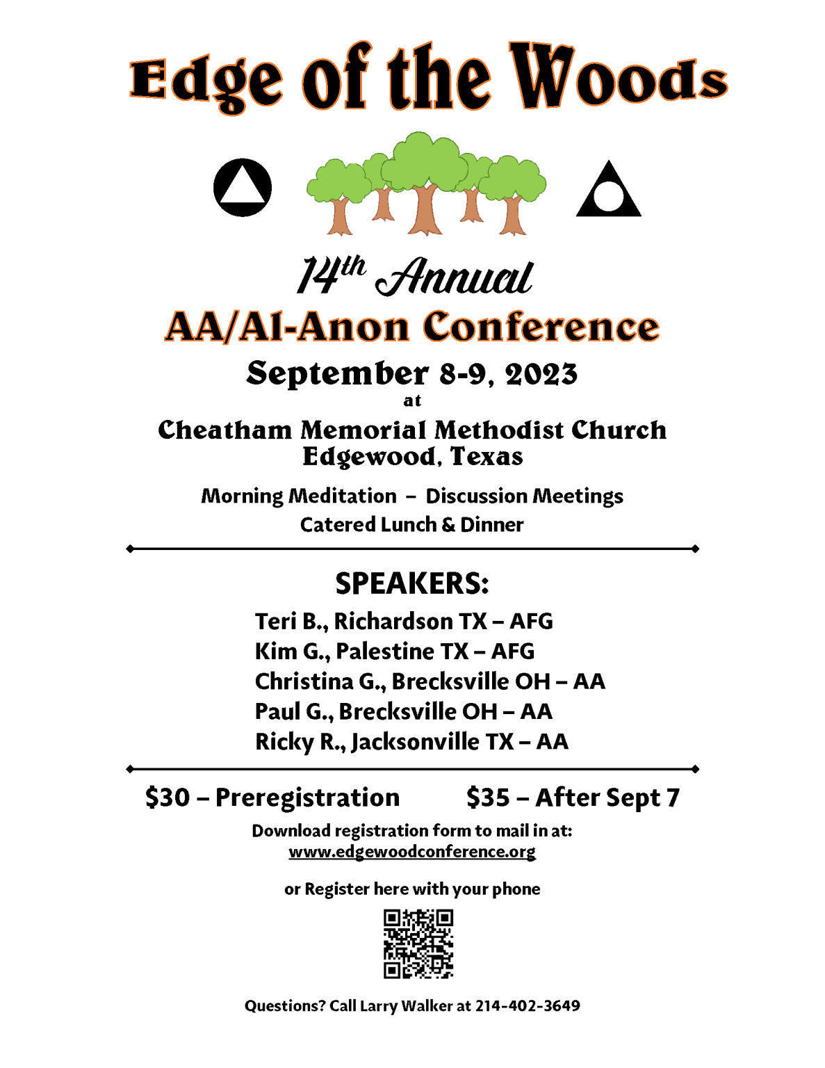 Edge of the Woods 14th Annual AA/Al-Anon Conference - Dallas AA Central ...
