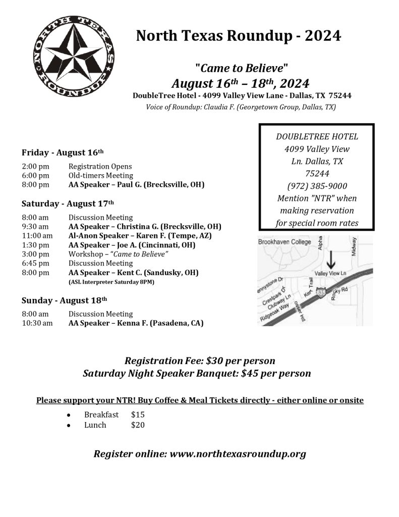 North Texas Roundup 2024 - Dallas AA Central Office