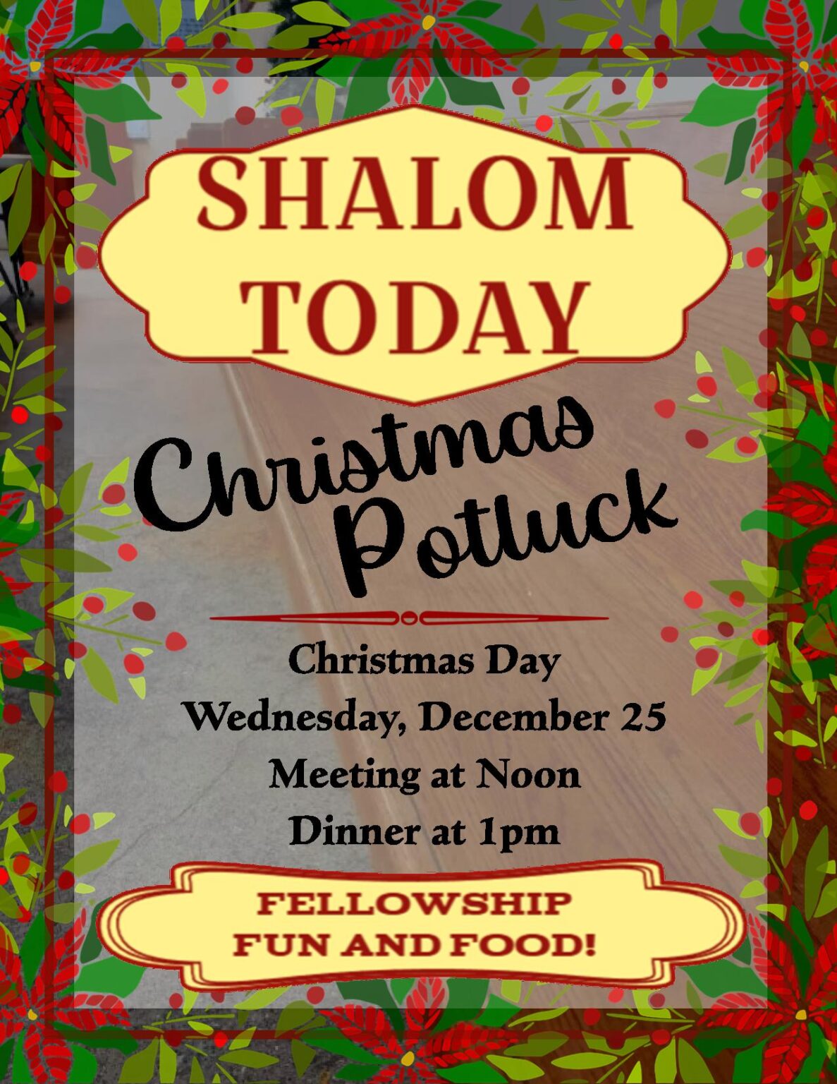 Christmas Potluck – Shalom Today Group - Dallas AA Central Office
